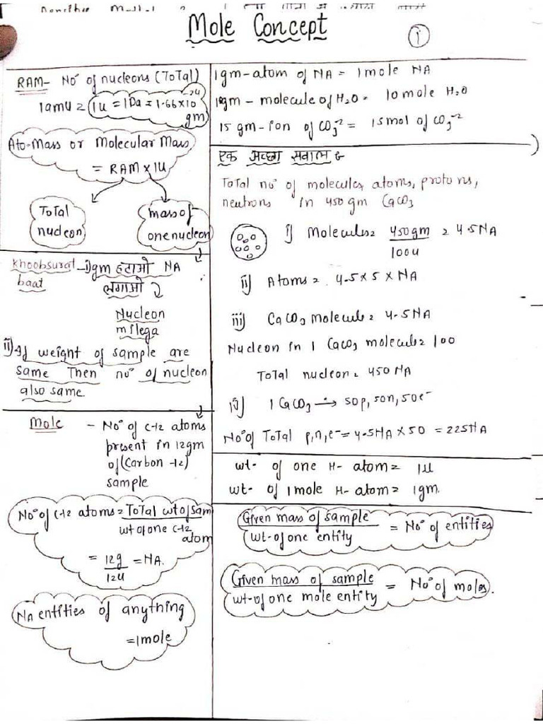 Mole Concept Notes | PDF