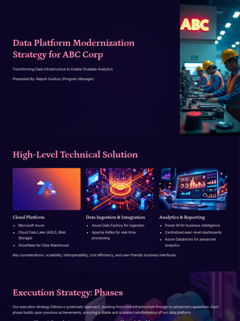 Data Platform Modernization Strategy For ABC Corp | PDF | Cloud Computing | Change Management