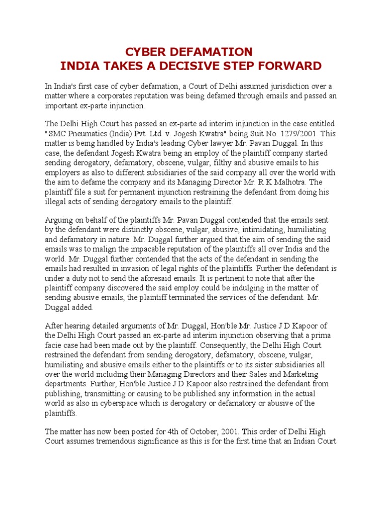 Cyber Defamation | Defamation | Cybercrime