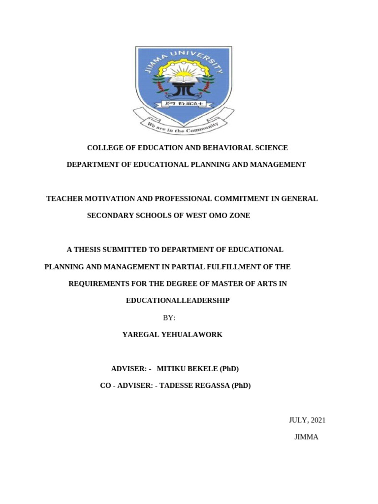 Teacher Motivation and Professional Commitment | PDF | Motivation ...