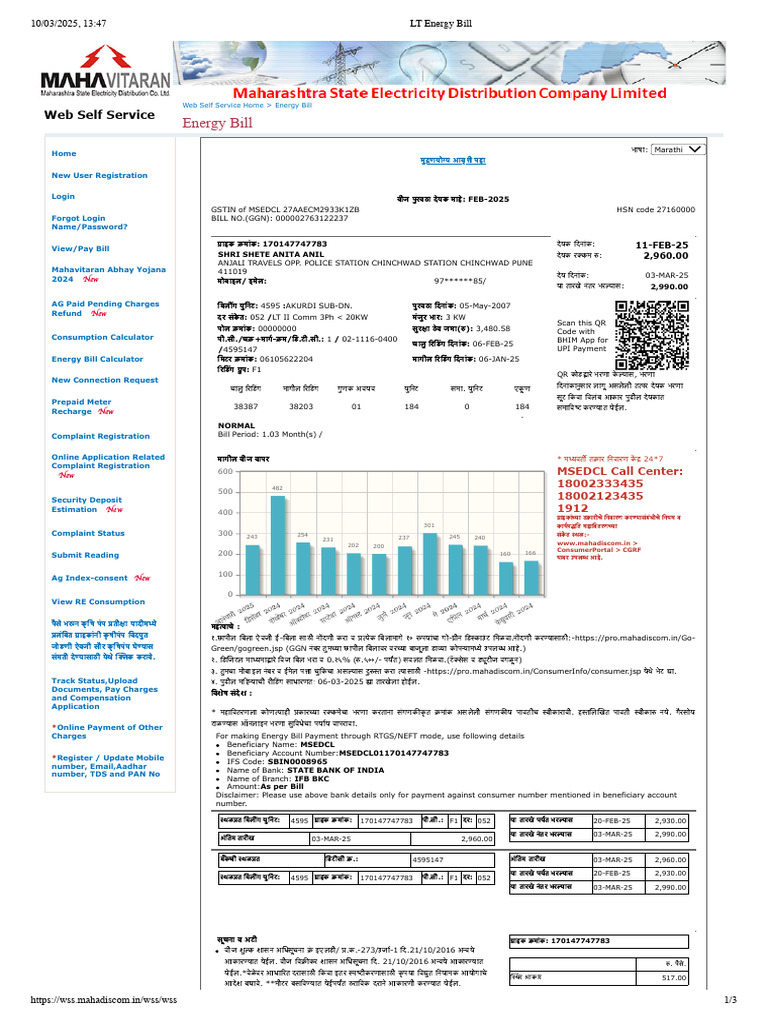Anjali Light Bill | PDF