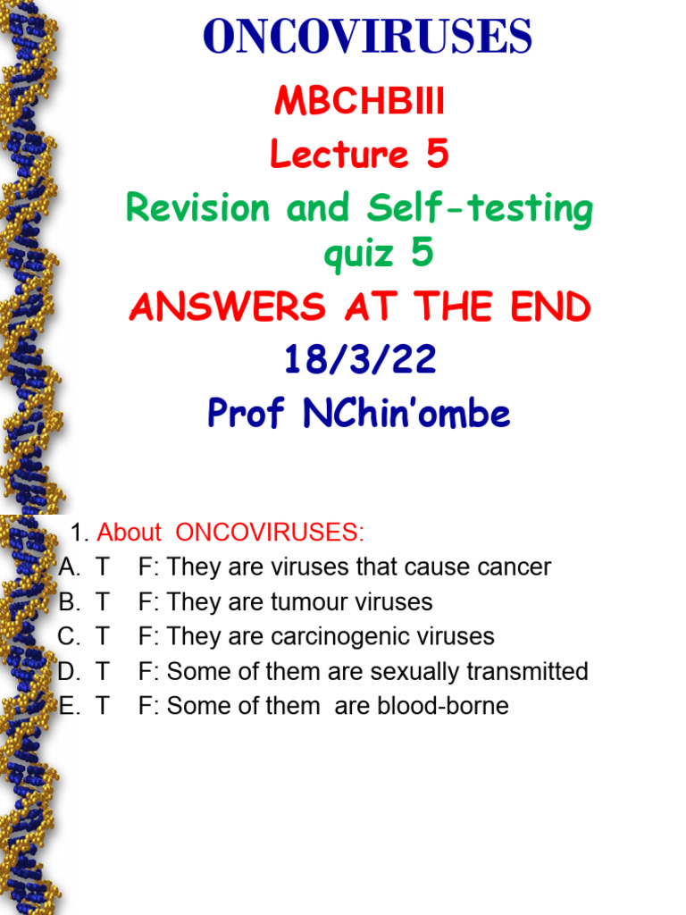 Oncoviruses: Cancer-Causing Viruses | PDF | Virus | Carcinogenesis