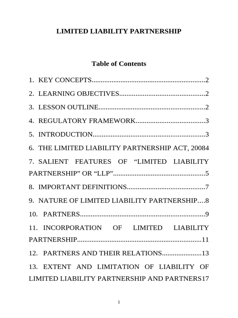 Limited Liability Partnership | PDF | Partnership | Limited Liability ...