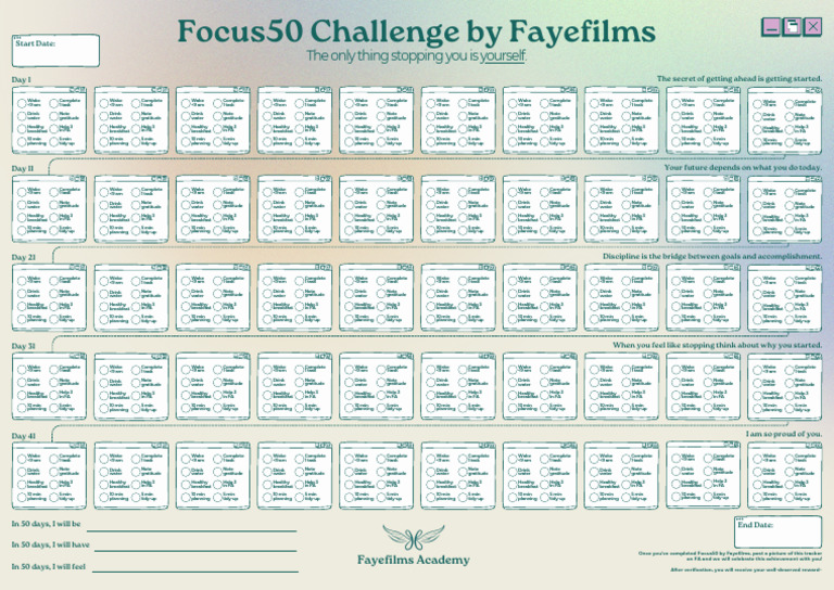 Focus50 Challenge by Fayefilms | PDF