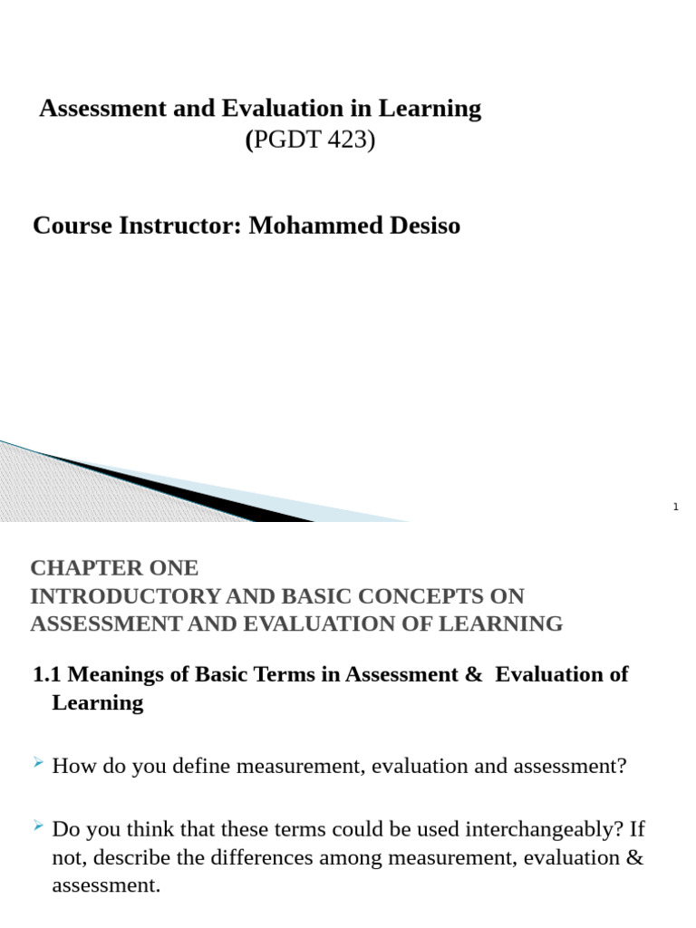 Assessment and Evaluation | PDF | Validity (Statistics) | Educational ...