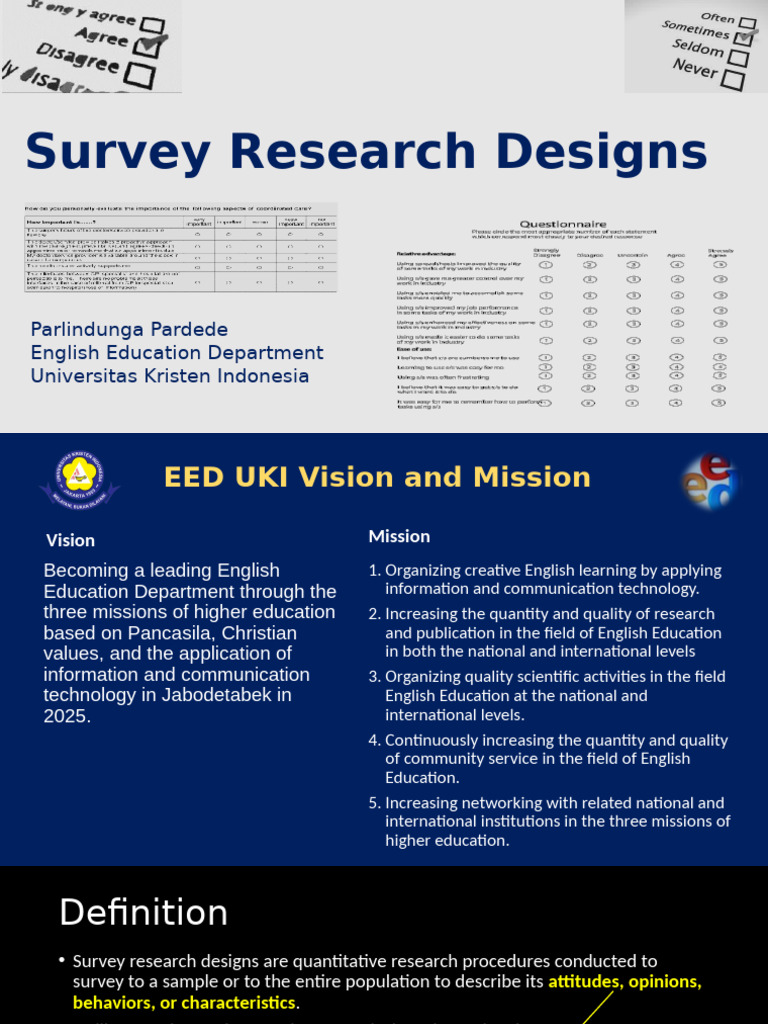 Survey Research Designs Overview | PDF | Survey Methodology | Questionnaire