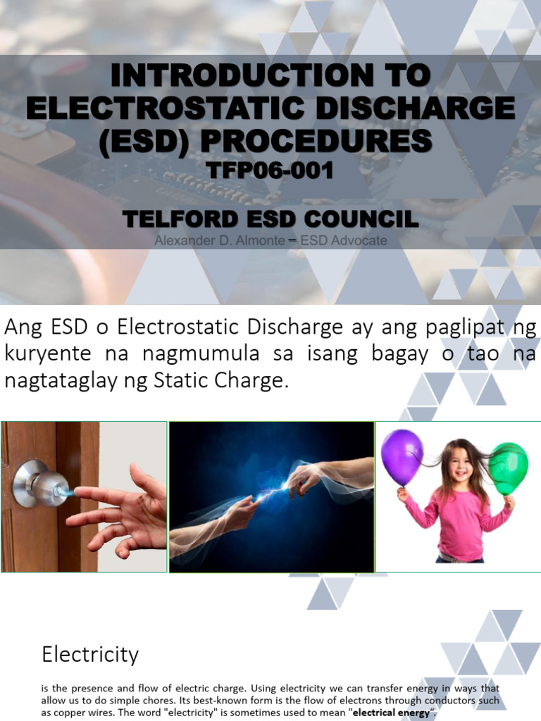 ESD Control Procedure TFP06001 | PDF | Electrostatic Discharge | Electric Charge