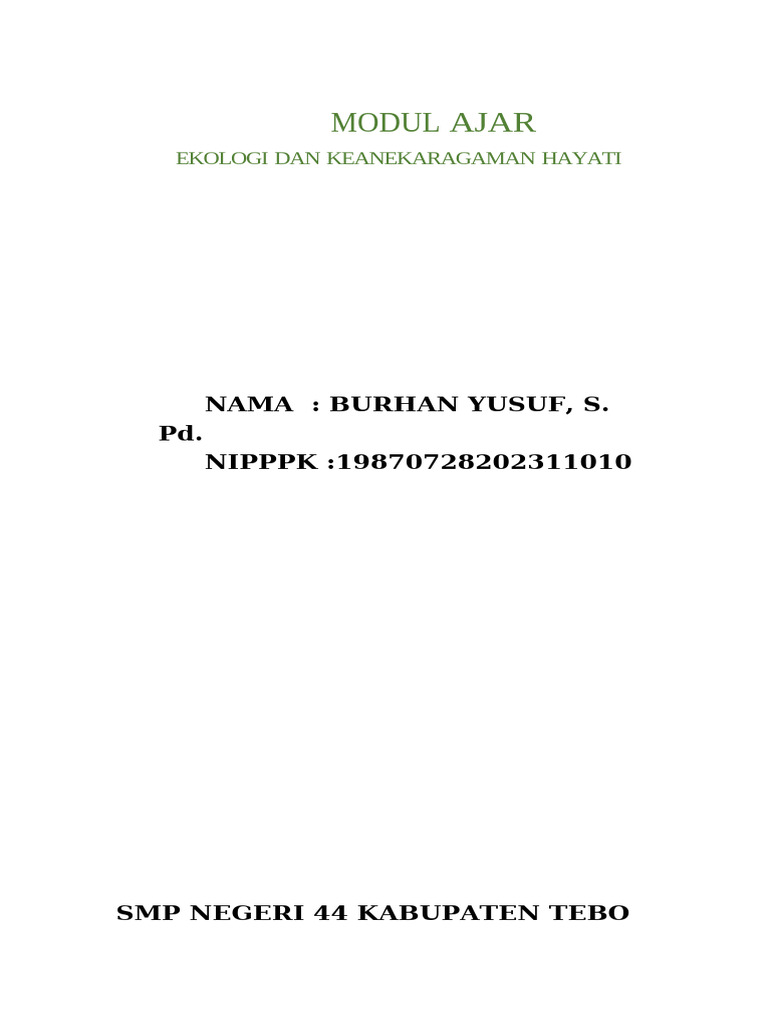 Modul Ajar Ekologi | PDF