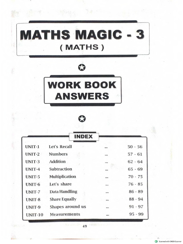 3rd Class Maths Workbook Answers | PDF