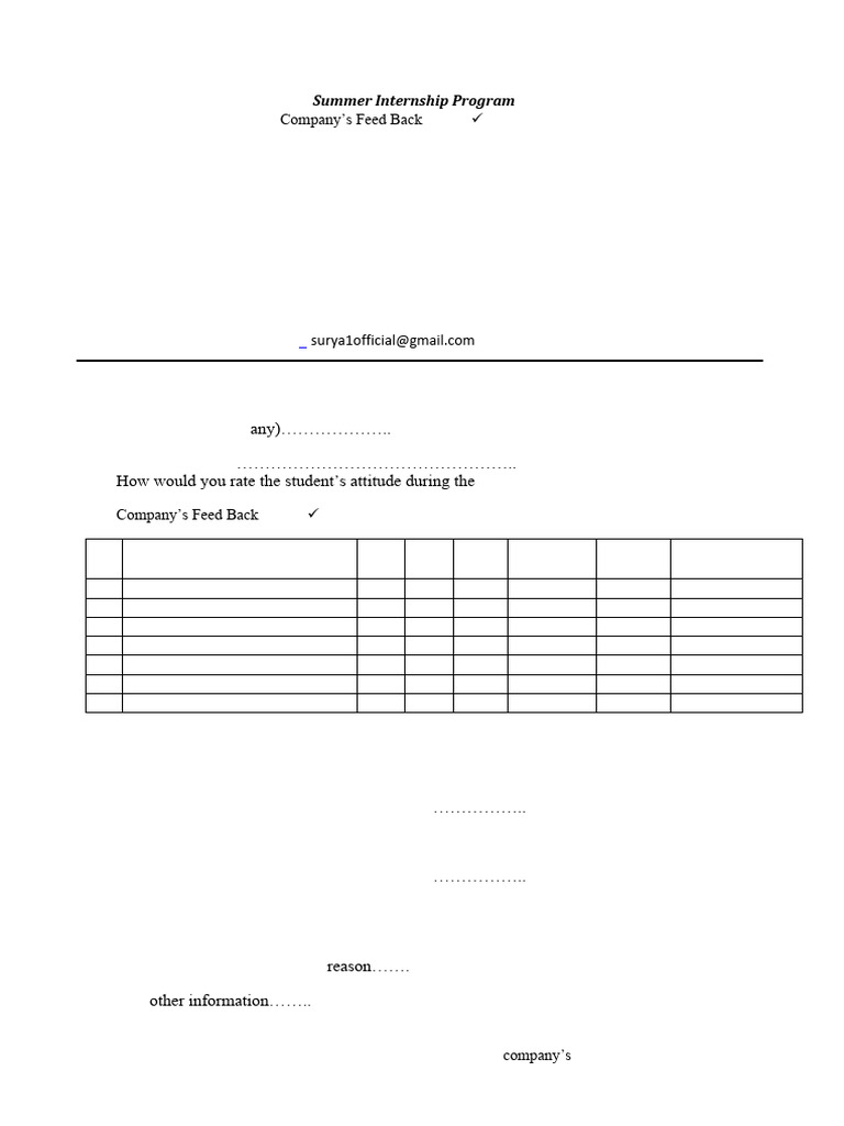 Summer Internship Program | PDF