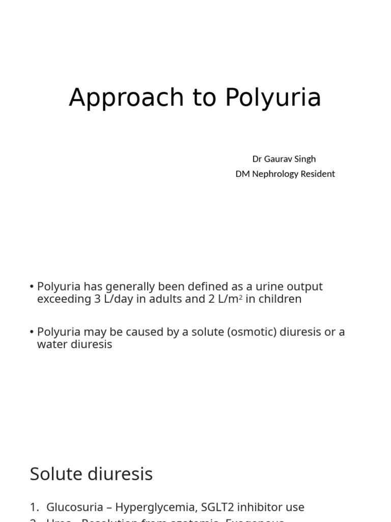 Approach To Polyuria | PDF | Medical Specialties