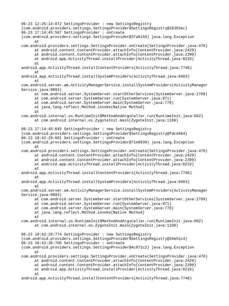 Settings Provider | PDF | Java (Programming Language) | Computer Science