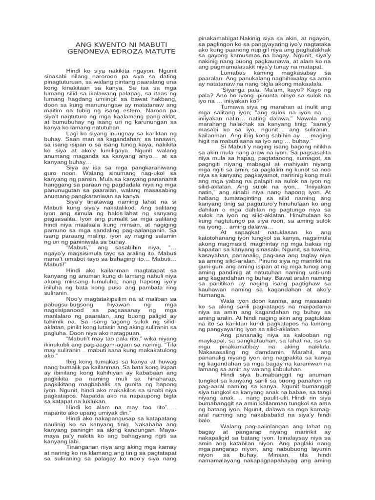 Ang Kwento Ni Mabuti | PDF