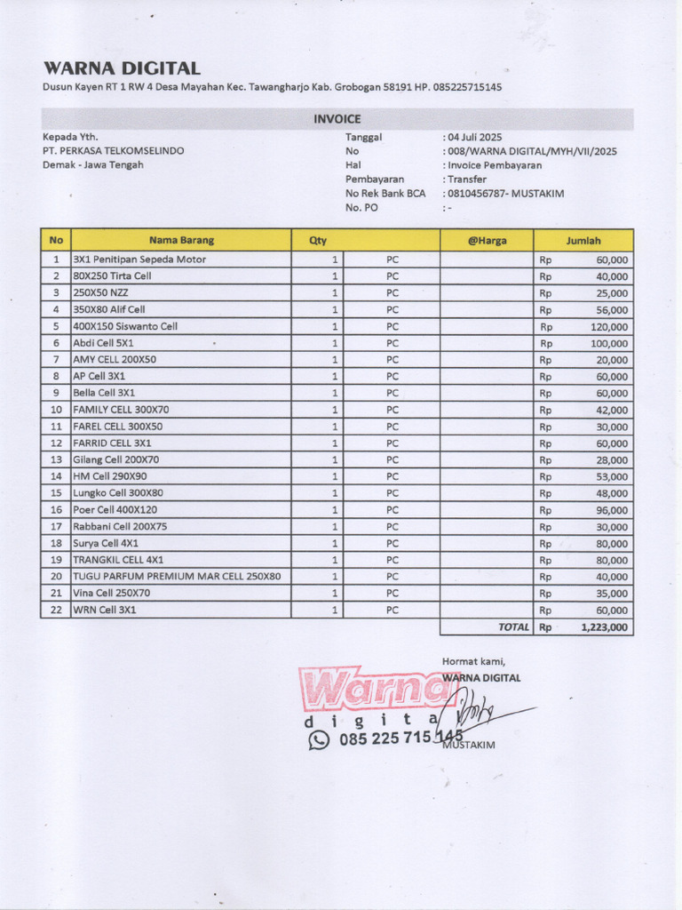 Nota Warna - Perkasa 008 | PDF