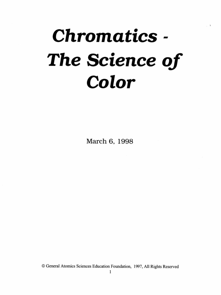 Chromatics-The Science of Color | PDF