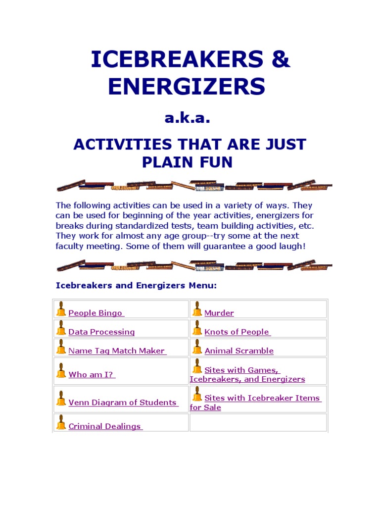 Icebreakers | PDF