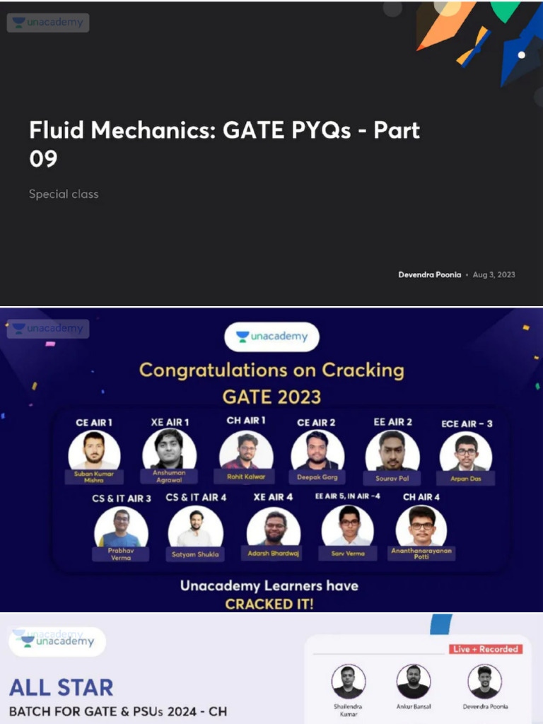 Fluid Mechanics GATE PYQs Part 09 No Anno | PDF