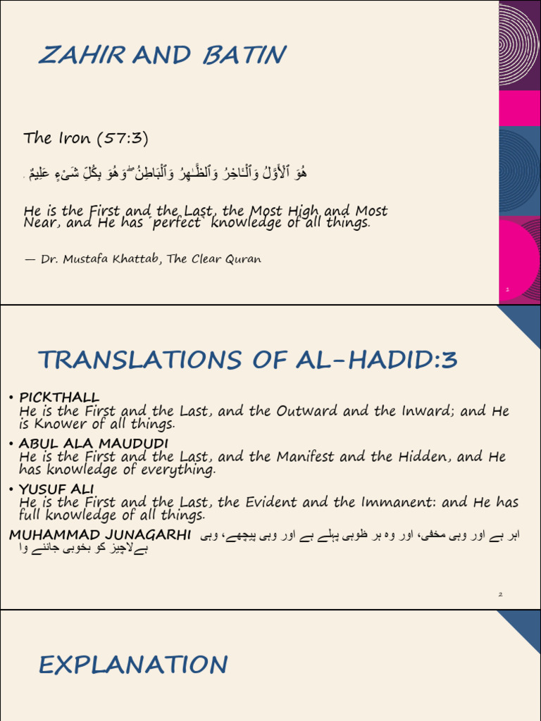 Zahir and Batin | PDF | Umar | Islamic Belief And Doctrine