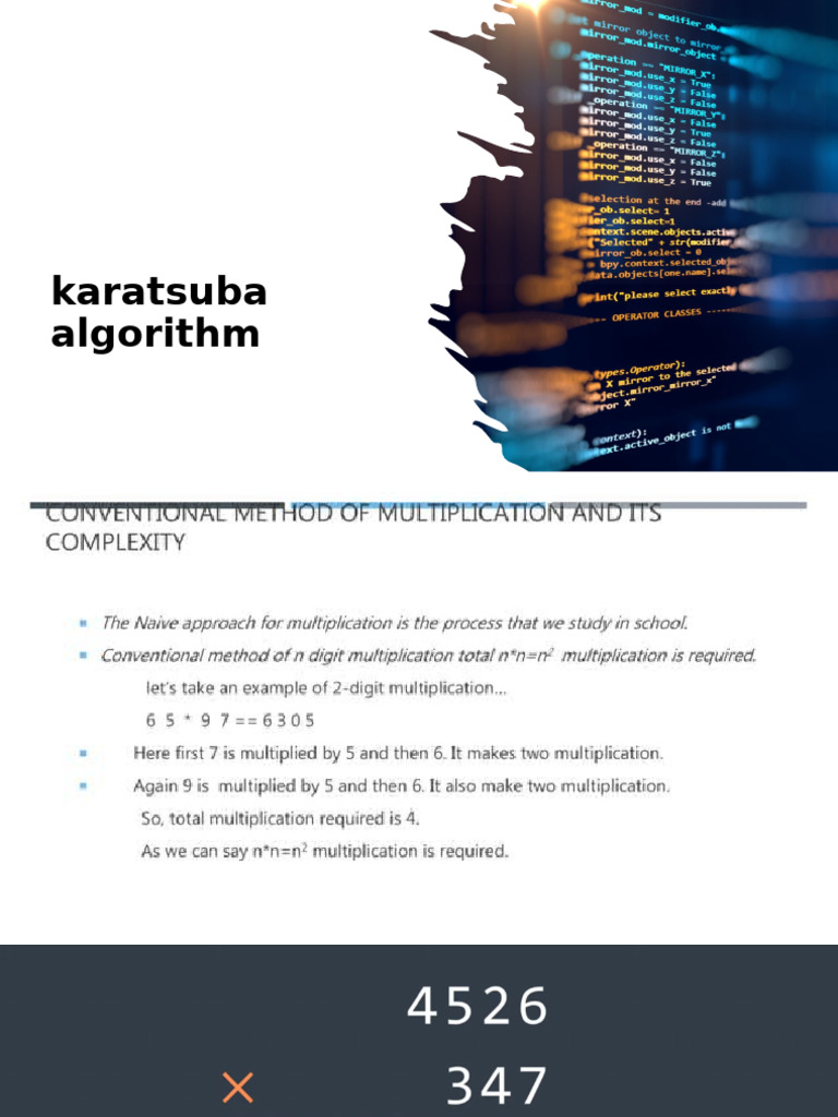 Karatsuba Algorithm | PDF