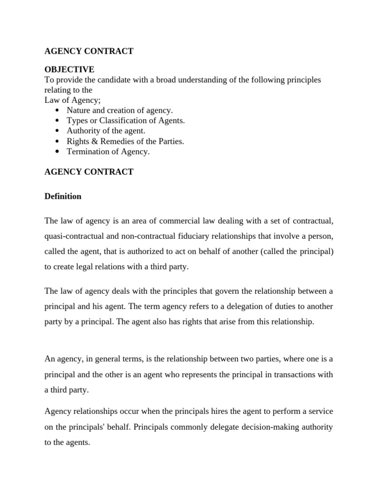 Understanding Agency Law Principles | PDF | Law Of Agency | Legal Liability