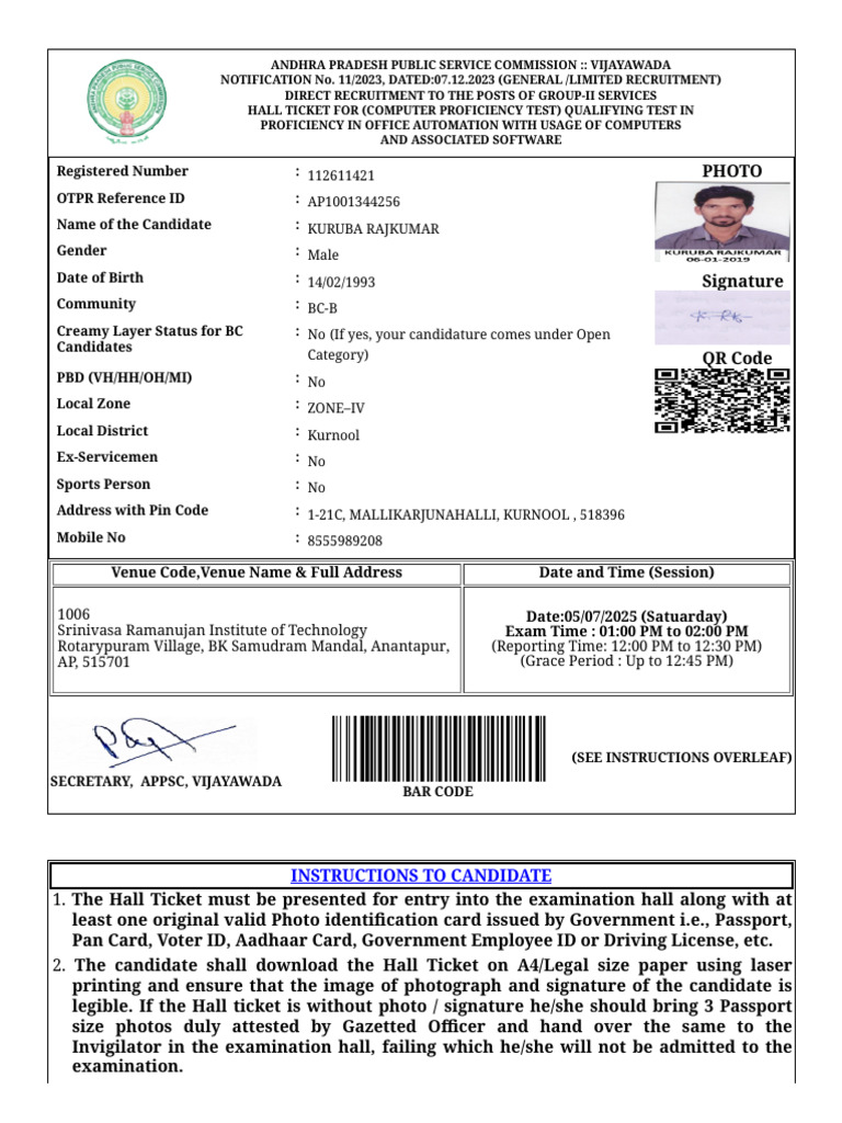 Applications-Psc - Ap.gov - in Download HallTickets HallTickets GroupII ...