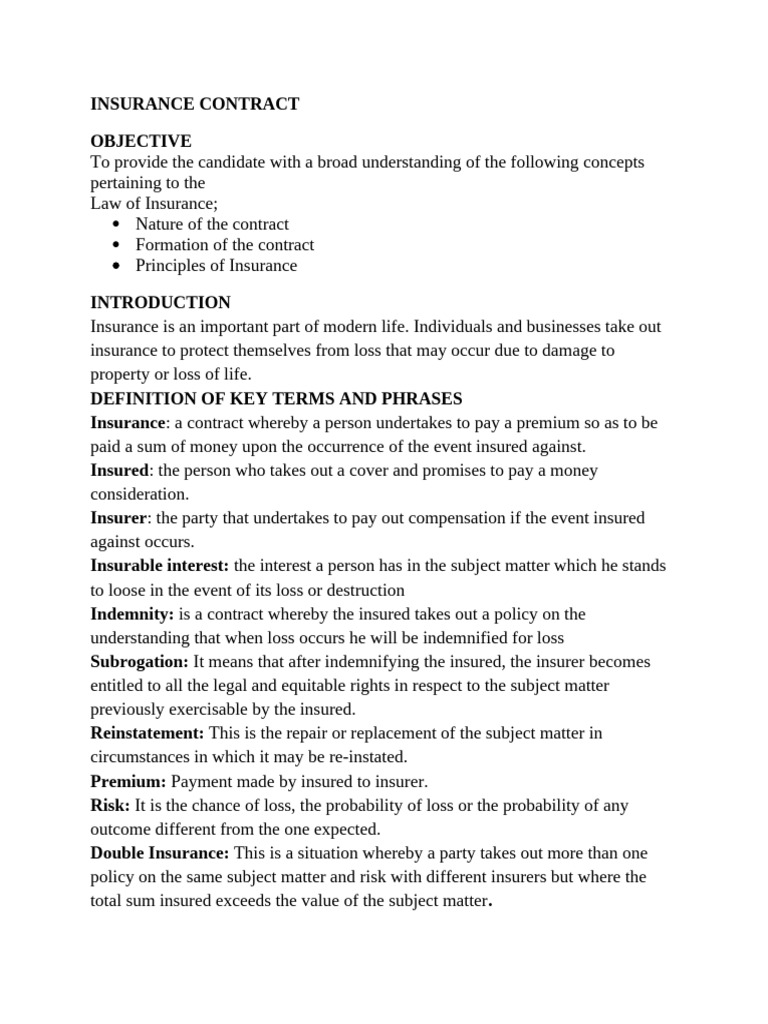 Understanding Insurance Contracts Basics | PDF | Insurance | Risk