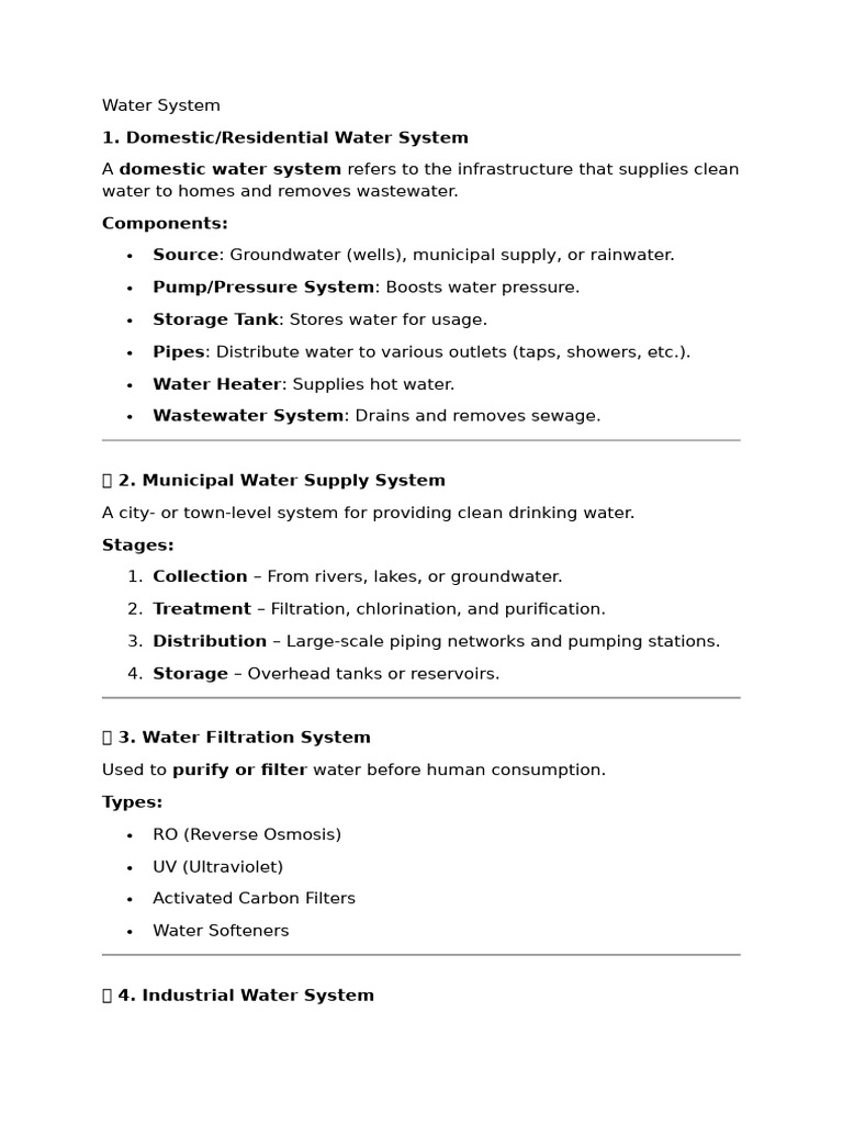 Overview of Water Systems | PDF