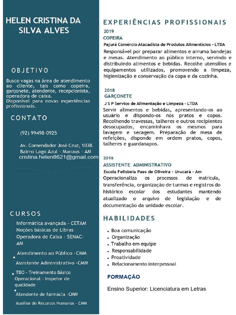 Curriculum Helen | PDF