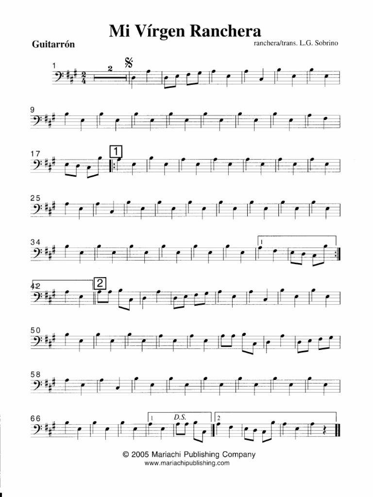 Mi Virgen Ranchera Guitarron | PDF