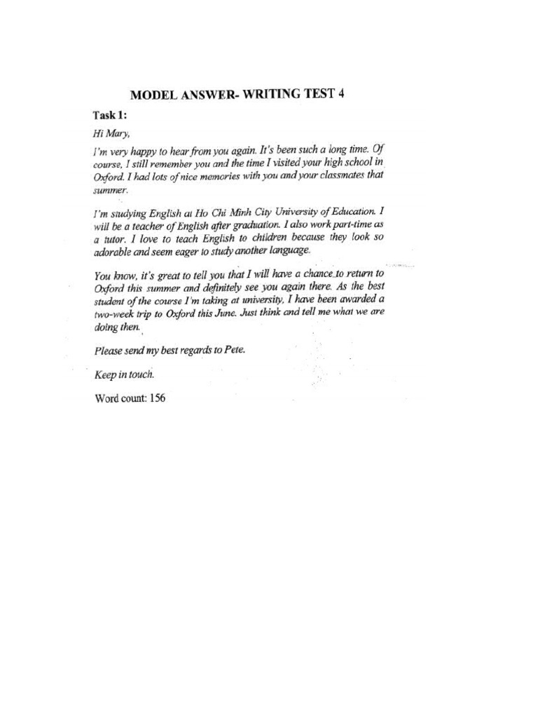 Test 4 Writing Key | PDF