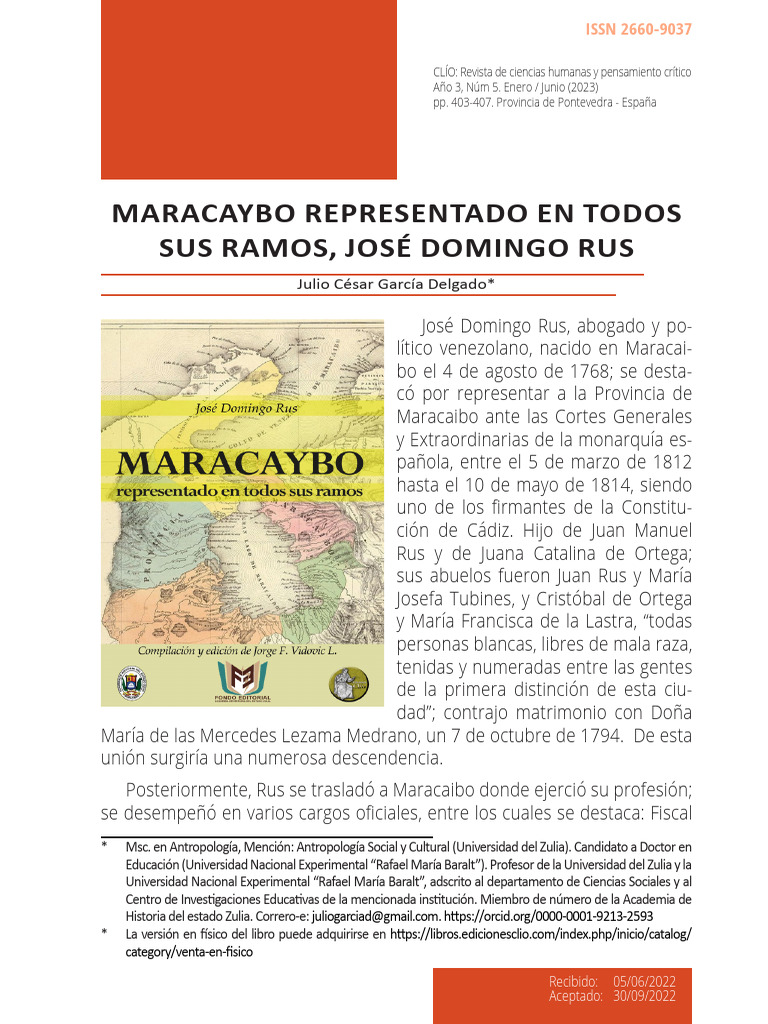 José Domingo Rus y Maracaibo en 1812 | PDF | Nueva españa | México