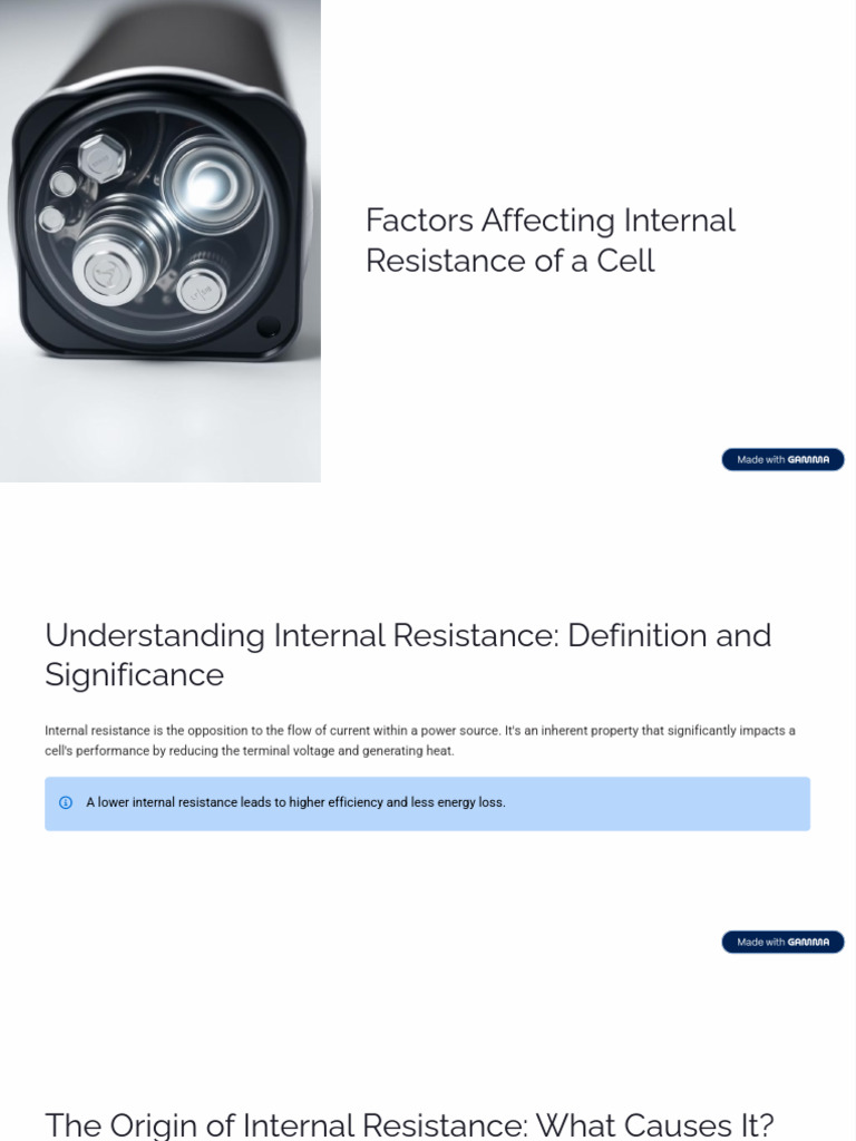 Factors Influencing Cell Internal Resistance | PDF | Electrolyte ...
