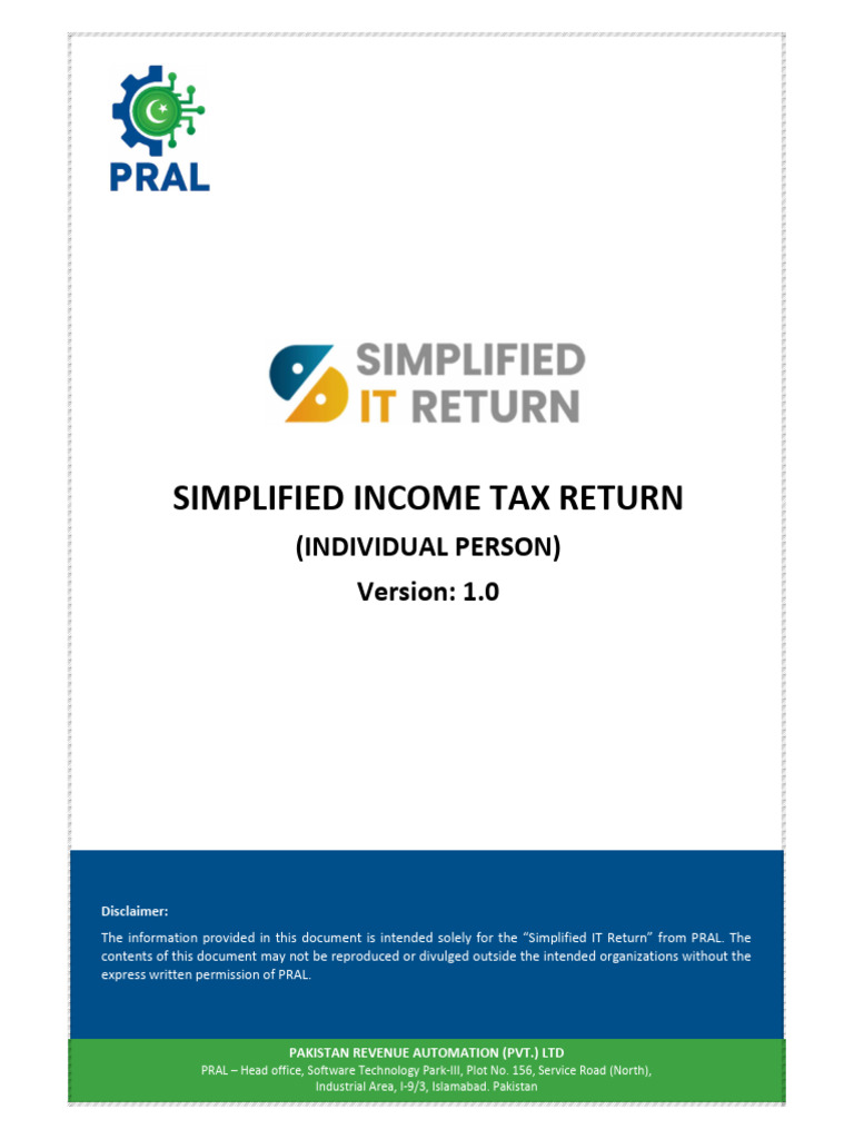 Simplified Income Tax Return Guide 2025 | PDF | Taxes | Income