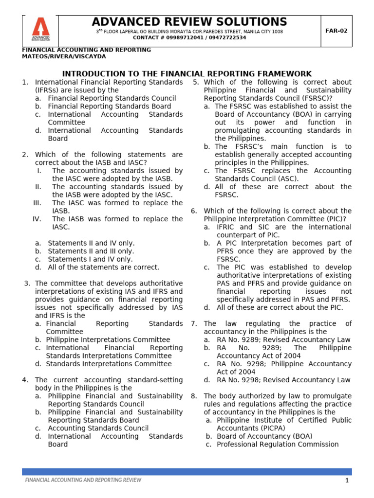 Financial Reporting Framework Overview | PDF | Certified Public ...