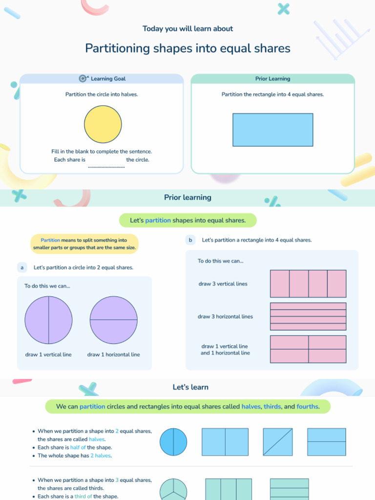 Partitioning Shapes Into Equal Shares | PDF