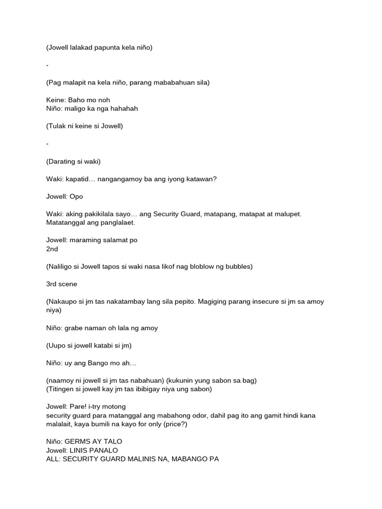 Mapeh Commercial Script | PDF