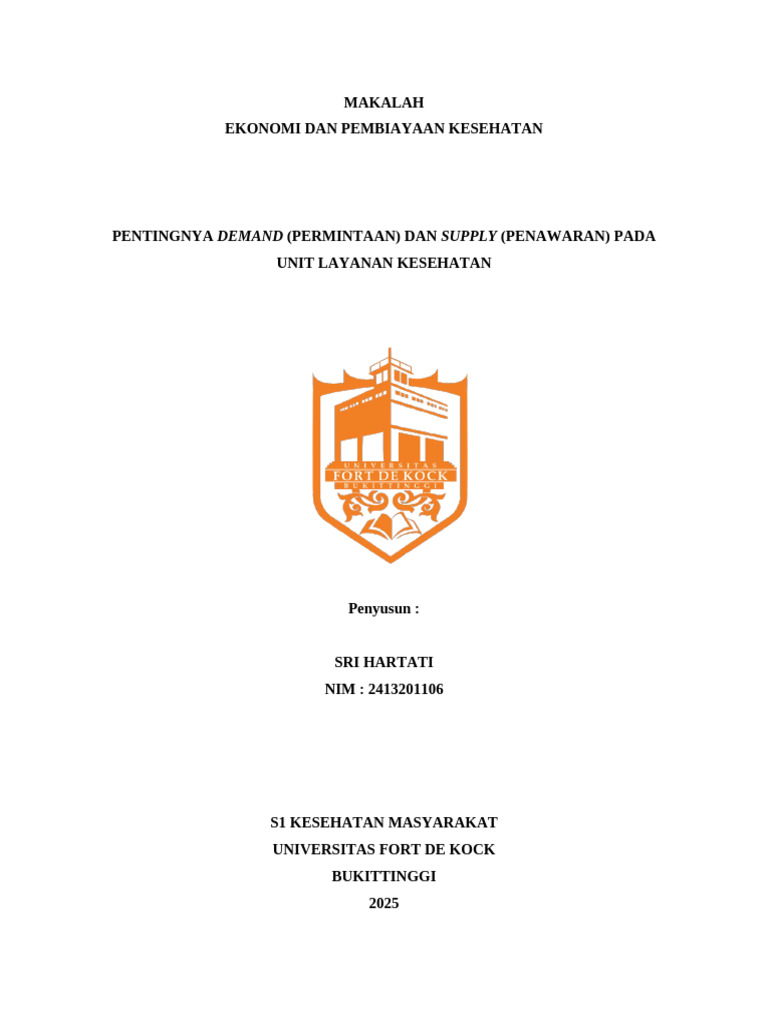 Makalah Uts Sri Hartati Ekonomi Pembiayaan Kesehatan 2025 | PDF