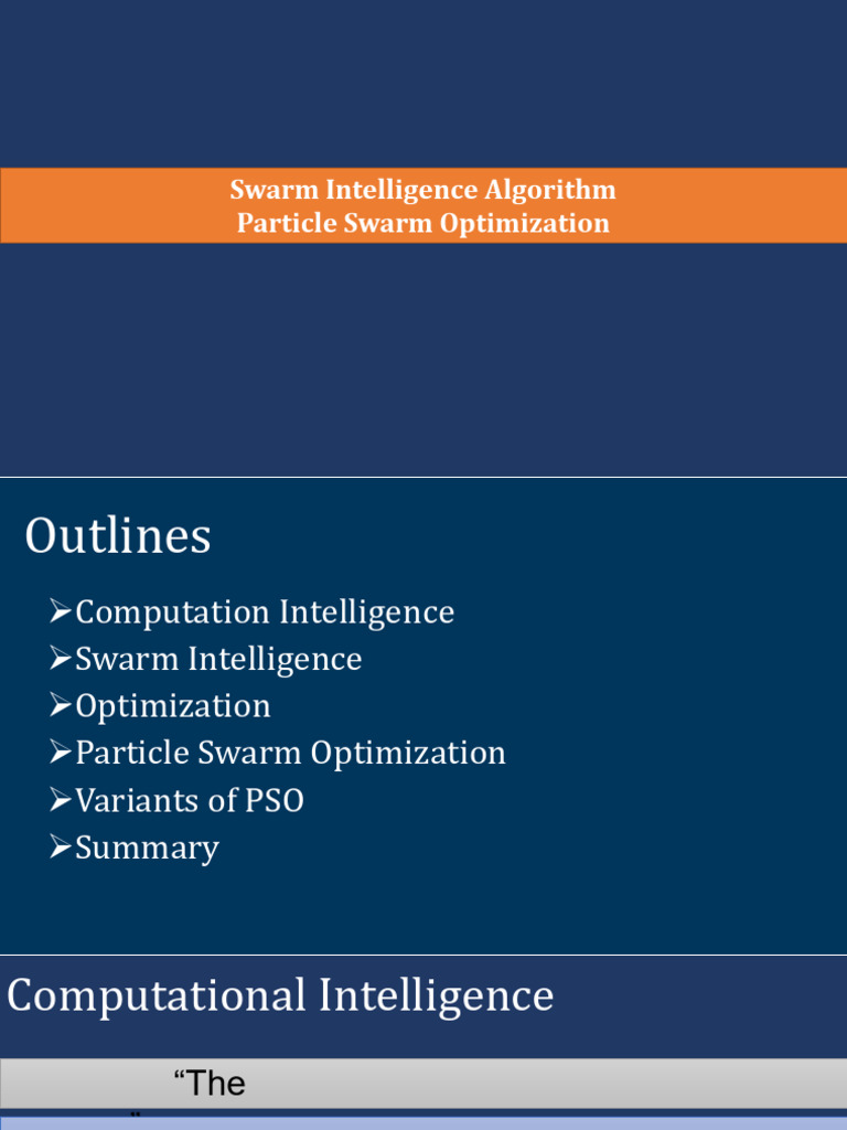 Particle Swarm Optimization | PDF | Computational Science | Algorithms