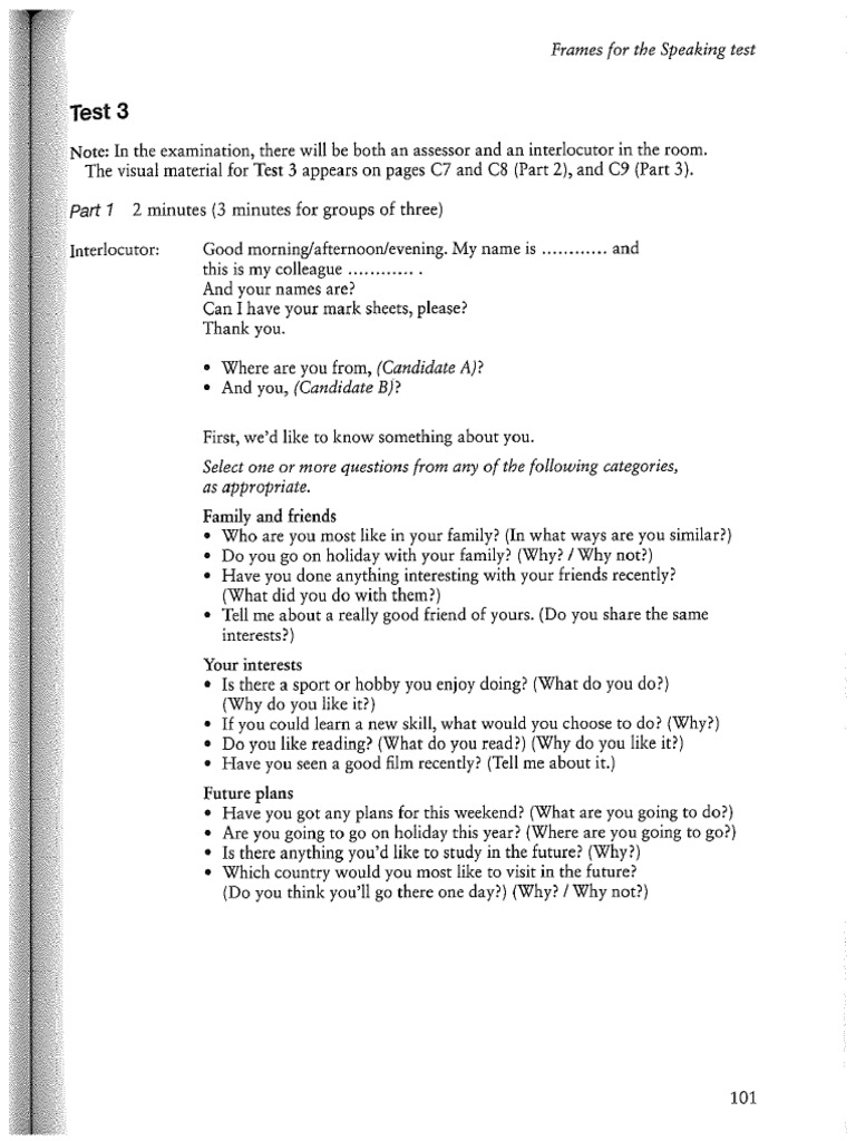 FCE - Speaking - Test 11 | PDF