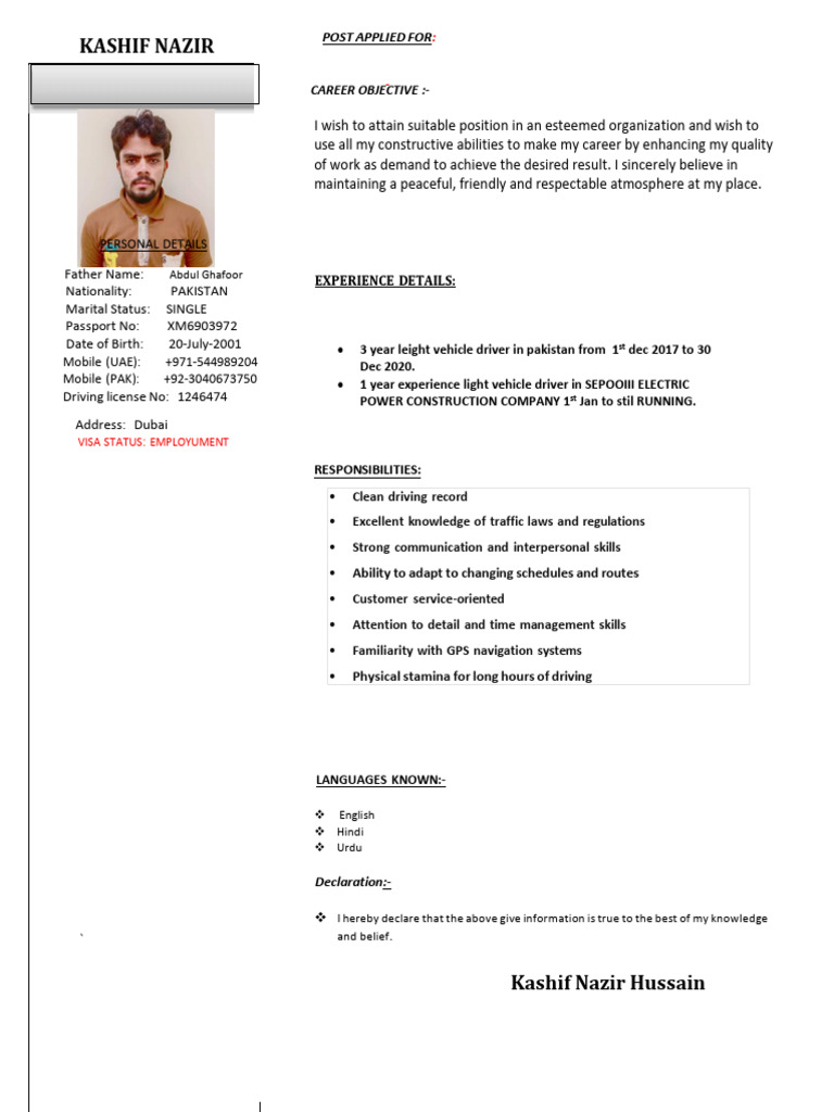 Kashif Nazir Cv. | PDF