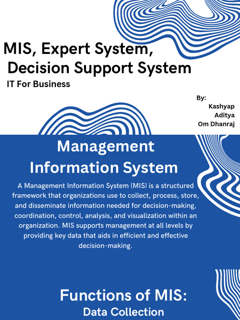 MIS, Expert System, Decision Support System: IT For Business | PDF | Decision Support System ...