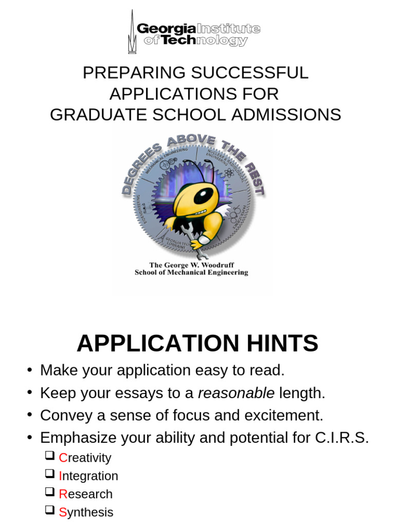 Graduate School Application Tips | PDF