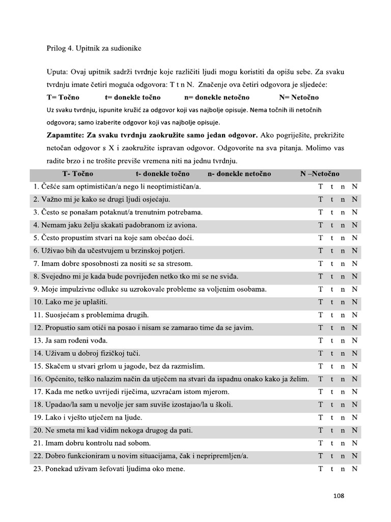 Trijarhijska Mjera Psihopatije - TriPM | PDF