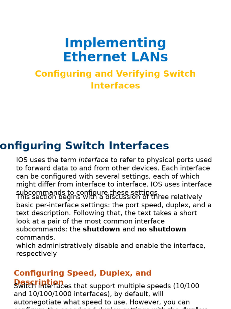 Verifying Switch Interface Settings | PDF | Network Switch | Ethernet