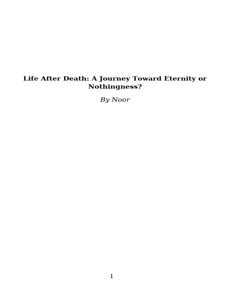 Life After Death: Eternity or Nothingness? | PDF | Jewish Eschatology ...