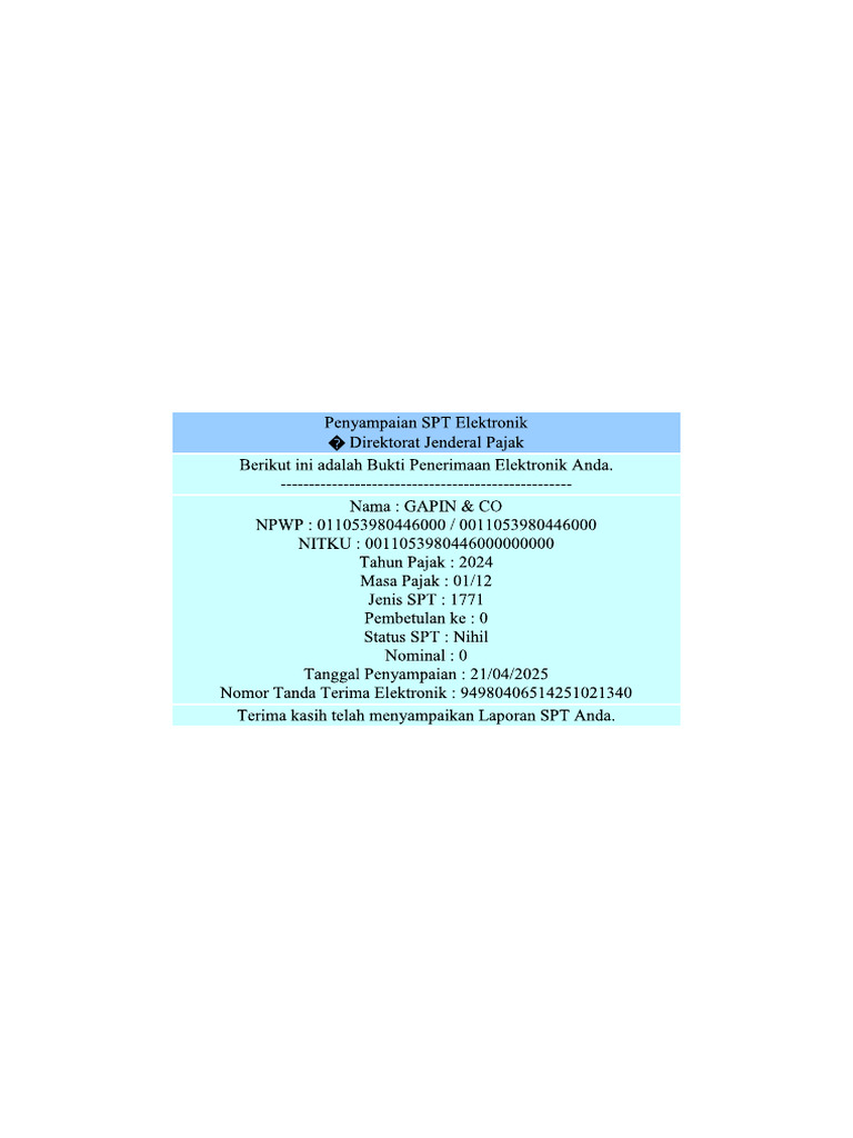 SPT 2 Tahun Terakhir (2023-2024) | PDF