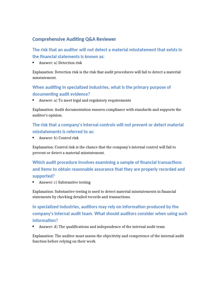 Auditing Concepts and Procedures Explained | PDF | Audit | Accounting