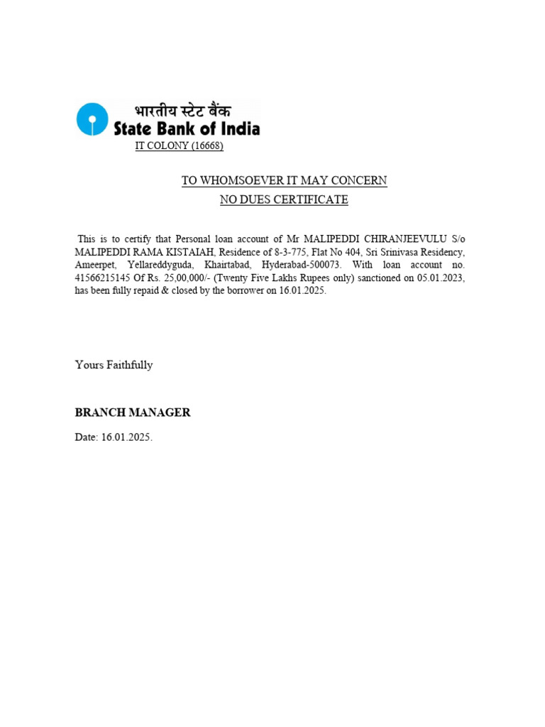 Chiranjivi Sbi. Noc | PDF