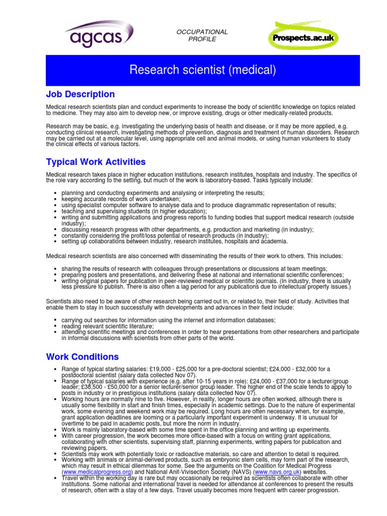 Research Scientist Job Description | PDF | Scientist | Doctor Of Philosophy