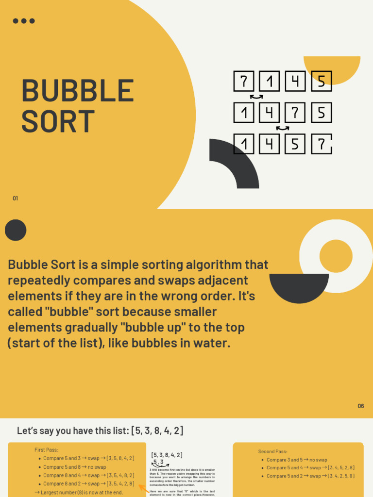 BUBBLE SORT - A Simple Sorting Algorithm | PDF | Control Flow | Algorithms